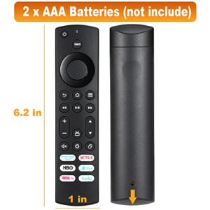 【Pack of 2】 AZMKIMI Remote Compatible with Toshiba Fire TVs and Insignia Fire TV Remote, with Prime Video, Netflix, HBO, Vue, ImdbTV and Hulu Shortcut Buttons