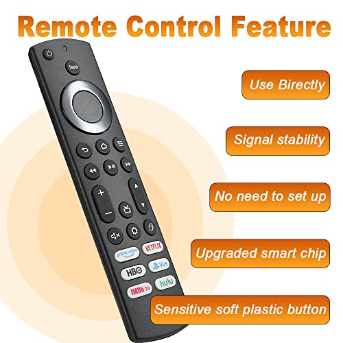 【Pack of 2】 AZMKIMI Remote Compatible with Toshiba Fire TVs and Insignia Fire TV Remote, with Prime Video, Netflix, HBO, Vue, ImdbTV and Hulu Shortcut Buttons