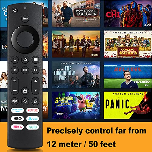 【Pack of 2】 AZMKIMI Remote Compatible with Toshiba Fire TVs and Insignia Fire TV Remote, with Prime Video, Netflix, HBO, Vue, ImdbTV and Hulu Shortcut Buttons