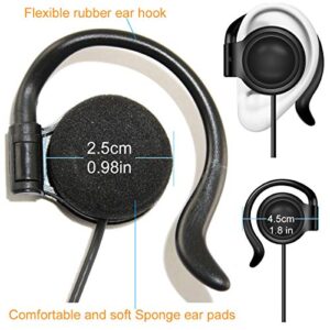 EXMAX SEP-01 Sports Stereo Headphones 3.5mm Headset Single Side Ear Hook Bass Earphone for Wireless Tour Guide System Receiver PM3 Player Laptop Computer Tablets - 10 Pack