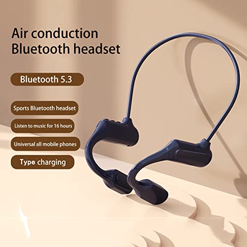 5.2 Ear-Hanging Sports Running Wireless Bluetooth Headset,Air-Conduction-Waterproof, Prolonged Use. (Blue)