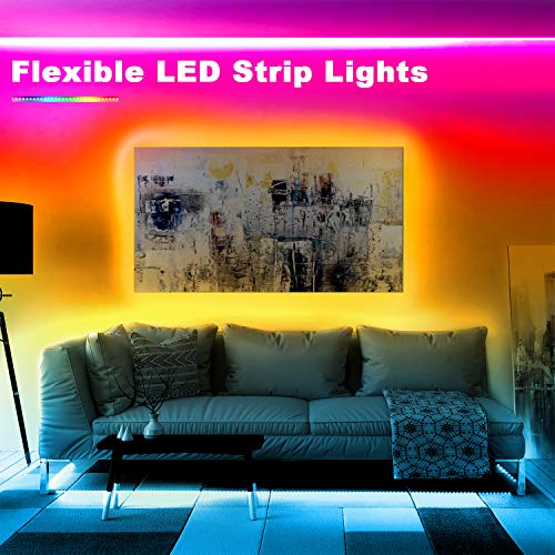 phopollo Led Strip Light, 65.6ft led Light Strips with Remote & App,Music Sync Mode with Mic, Smart Flexible12v Led Lights for Bedroom Ceiling, Party,Stairs（(2 Rolls of 32.8ft）