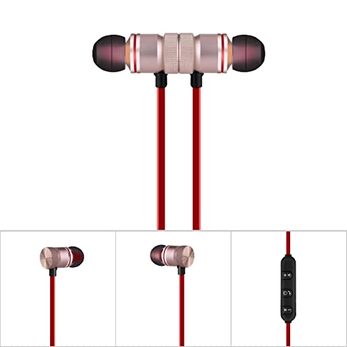 LIYJTK 5.0 Bluetooth Wireless Headphones in Ear Earphones HiFi Stereo Deep Bass Sports Headsets Compatible with iPhone Android(Gold)