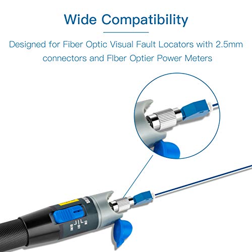 4Pcs Visual Fault Locator Fiber Adapter, Fiber Optic Connector, Single Mode 9/125um FC Male to LC Female Hybrid Optical Fiber Convertor Adapter Compatible with Optical Power Meter Visual Fault Locator