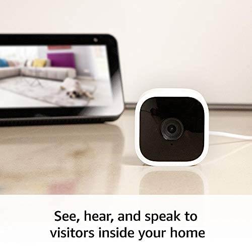 Certified Refurbished Blink Mini – Compact indoor plug-in smart security camera, 1080 HD video, night vision, motion detection, two-way audio, Works with Alexa – 2 cameras