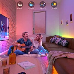 MINGER RGBIC LED Strip Lights 16.4ft, Bluetooth Color Changing LED Lights, Segmented APP Control Multicolor Music Sync DIY Mode for Christmas Party, Bedroom, Kitchen, Bar