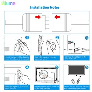 Miume Music tv Led Backlight with 16.4ft LED Strip Lights for 61-80 inch TV,RGB USB Powered TV Led Backlight with APP and Remote Control,TV Led Backlight Kit for Flat Screen TV PC