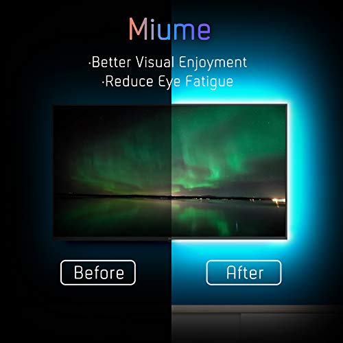 Miume Music tv Led Backlight with 16.4ft LED Strip Lights for 61-80 inch TV,RGB USB Powered TV Led Backlight with APP and Remote Control,TV Led Backlight Kit for Flat Screen TV PC