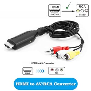 HDMI to RCA Converter HDMI to AV Video Audio Adapter Up to 4K30hz Supports PAL/NTSC for TV Box, Roku Streaming Stick, Fire Stick, DVD, Blu-ray Player HDMI to RCA Adapter