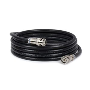 bnc cable, black rg6 hd-sdi and sdi cable (with two male bnc connections) – 75 ohm, professional grade, low loss cable – 50 feet (50′)