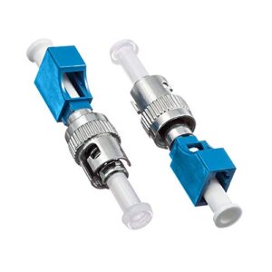 2-pack single mode 9/125um st/upc male to lc/upc female hybrid optical fiber adapter connector