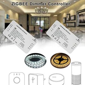 LED Strips Controller RGB CCT/ RGBW Zigbee Controller ww/cw and Dimmer Controller Smart Strip Light Controller Work with Amazon Echo Plus for DC12-24V LED Strip Lights (Dimmer Controller)