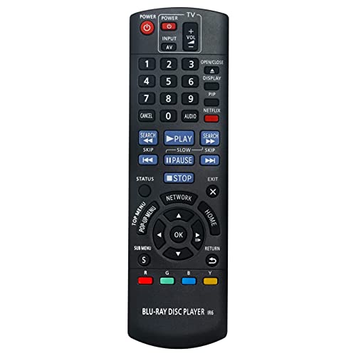 New Panasonic- Replaced Blu-ray Disc DVD Player Remote Ir6 (N2qayb000574 N2qayb000575 N2qayb000883) Fit for Panansonic Dmp-bd75 Dmp-bd755 and All Panasonic Brand Blu-ray DVD Player