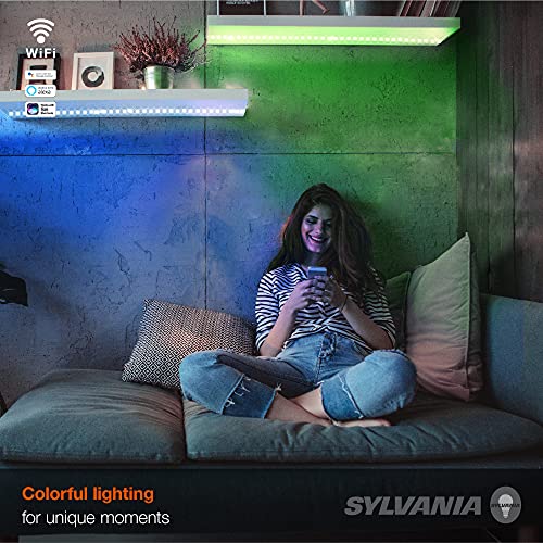 SYLVANIA Wifi LED Smart Strip Light Expansion Kit, 6.5ft, Indoor, Full Color & Adjustable White, Compatible with Alexa and Google Home Only - 1 Pack (75705)