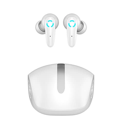 SHILONG 2022 New Hi-Fi TWS-Headphones - Touch-Control Bluetooth 5.2 Insensible Wearing Wireless Earphones Polished Novelty Appearance Earbuds Headset for Sports Running (White)