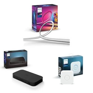 philips hue 55″ gradient tv lightstrip entertainment bundle (hdmi sync box + gradient lightstrip + hub)