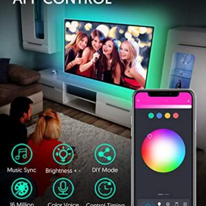 Avatar Controls TV LED Backlights, 9.8FT Smart LED Lights for Behind TV with Music Sync 16 Million Colors Changing RGB Strip Lights Works with Alexa Google Home for 40-60 inch TVs, WiFi APP Control