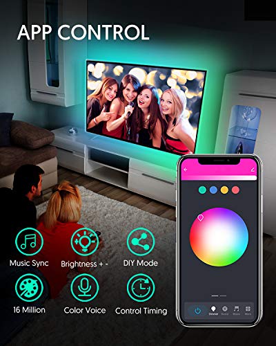 Avatar Controls TV LED Backlights, 9.8FT Smart LED Lights for Behind TV with Music Sync 16 Million Colors Changing RGB Strip Lights Works with Alexa Google Home for 40-60 inch TVs, WiFi APP Control