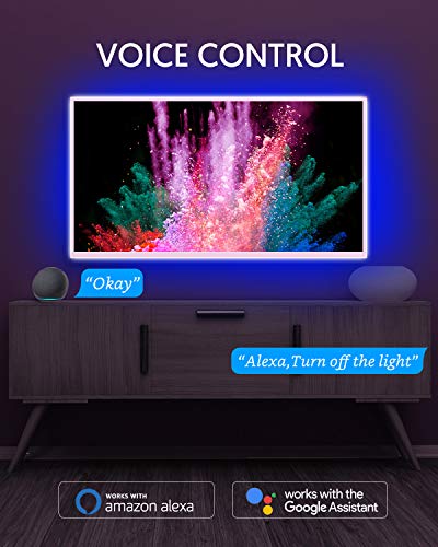 Avatar Controls TV LED Backlights, 9.8FT Smart LED Lights for Behind TV with Music Sync 16 Million Colors Changing RGB Strip Lights Works with Alexa Google Home for 40-60 inch TVs, WiFi APP Control