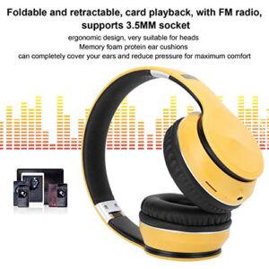 Sport Earphone, Head‑Mounted Head‑Mounted Bluetooth Headset Wireless Bluetooth Headset Wireless for Work(Yellow)