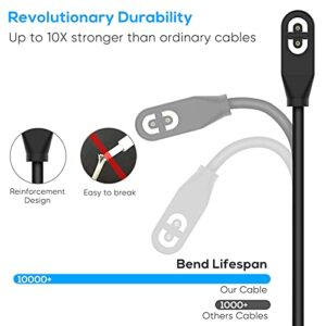 [2 Pack] Replacement Charging Cable for AfterShokz Aeropex AS800/OpenComm ASC100SG/OpenRun Pro Mini, Auarte 3.3ft Magnetic USB Charger Cable Fast Charging Cord for Aeropex Bone Conduction Headphones