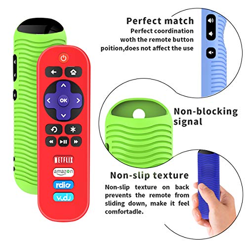 TOLUOHU(4 Pack) RC280 TCL Roku TV Remote Control Case Cover Silicone(Glow in Dark) RC280 TCL Roku TV Remote Skin Sleeve Shockproof with Lanyard