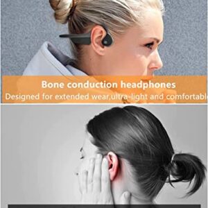 Bone Conduction Headphones Bluetooth 5.0,Wireless Open Ear Headphones with Built-in Mic,Sweatproof Sports Headset for Running and Workouts (Black-Gray)