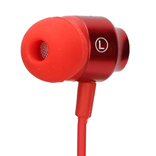 Dilwe Neckband Headphones, Bluetooth Headset Neck Mounted Wireless Headset Neckband Sports Headset Noise Reduction Earplugs with Microphone(red)