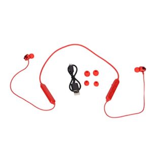 Dilwe Neckband Headphones, Bluetooth Headset Neck Mounted Wireless Headset Neckband Sports Headset Noise Reduction Earplugs with Microphone(red)