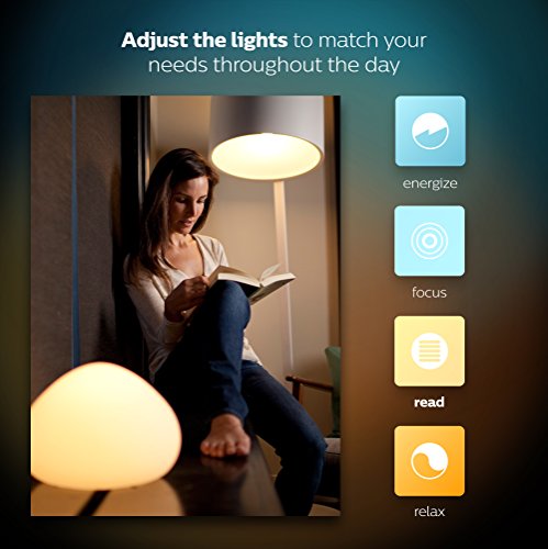 Philips Hue Single Premium A19 Smart Bulb, 16 million colors, for most lamps & overhead lights (Hue Hub Required, Works with Alexa), Old Version, White (464487)