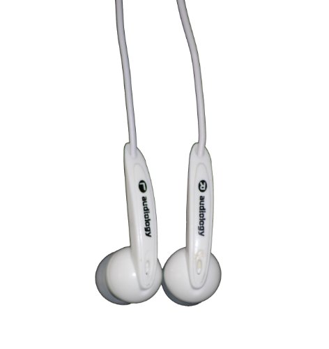 AUDIOLOGY AU-154-WH In-Ear Stereo Earphones for MP3 Players, iPods and iPhones, White