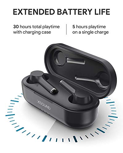 Aipower K01 True Wireless Earbuds Bluetooth 5.0 with 30H Playtime, IPX5 Waterproof, Volume Control, Hands-Free Wireless Headphones Single/Twin Mode