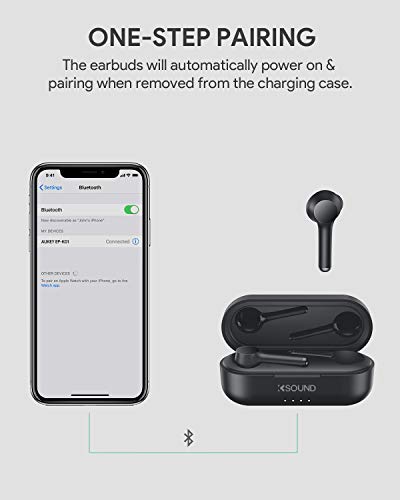 Aipower K01 True Wireless Earbuds Bluetooth 5.0 with 30H Playtime, IPX5 Waterproof, Volume Control, Hands-Free Wireless Headphones Single/Twin Mode