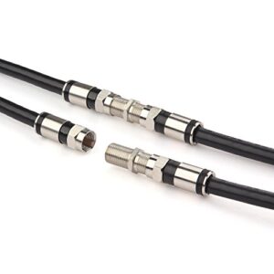 GTOTd Coaxial Cable (4 Feet) with RG6 Coax Cable Connector (and F-Type Cable Extension Adapter) Black Coax Satellite TV 75 Ohm Cable