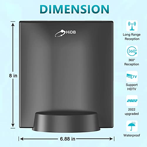 TV Antenna, Digital TV Antenna for Smart TV Indoor Amplified Long Range Reception, Premium HDTV Antenna with Signal Booster - Support 4K HD Local Channels for TV All Television