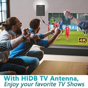 TV Antenna, Digital TV Antenna for Smart TV Indoor Amplified Long Range Reception, Premium HDTV Antenna with Signal Booster - Support 4K HD Local Channels for TV All Television