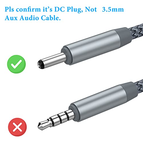 6.6FT 5V USB to DC 3.5mm x 1.35mm Plug Charging Cable Replacement Charger Cord for Foreo Luna/Luna2/Luna3/Luna Mini/Luna Mini 2/FOREO ISSA Series E-Toothbrush,USB Hub,Mini Speaker,USB Fan,Table Lamp