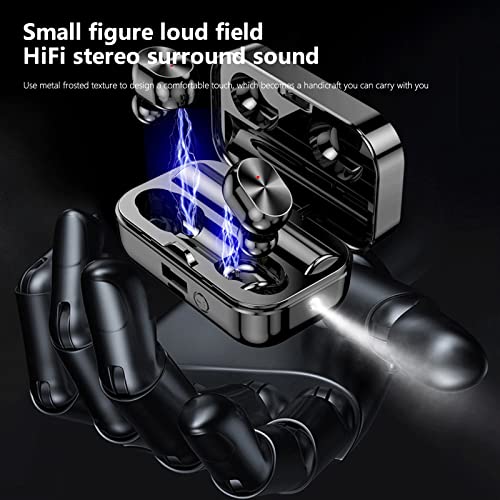 LADIGASU LED Digital Display Bluetooth Headset Intelligent Touch Operation Mini Bluetooth 5.2 Binaural in-Ear Sports Waterproof Noise Cancellation Wireless Earbuds