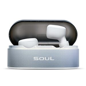 Soul Electronics ST-XS Superior High Performance True Wireless Earphones, Bluetooth Earbuds w/Charging Box, with Microphone for Android, Samsung & iPhone (White)