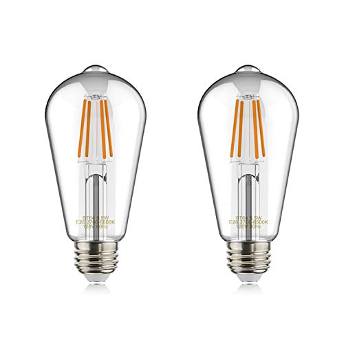 helloify Edison ST19(ST64) WiFi LED Smart Bulb, Filament Vintage Style, Tunable White Changing, Work with Alexa Google Home (No Hub), E26, 2700K-6500K, 2Pack, Daylight White,8 watt