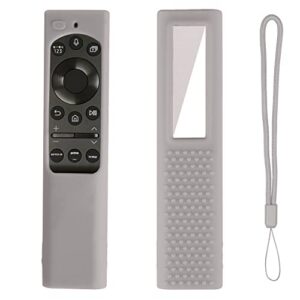 silicone case for samsung smart tv remote control for samsung tv remote control replacement bn59 series samsung remote control cover skin-frienldy anti-slip washable lightweight(grey)