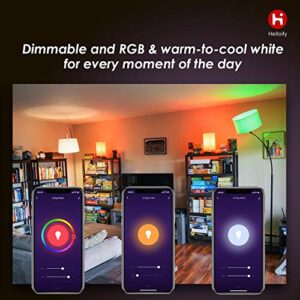 helloify B11 LED Smart, WiFi Light Candelabra Bulb Compatible with Alexa Google Home, RGBCW Color Changing, Cool Warm White Dimmable, No Hub Required, 40W Equivalent, RGB+2700K-6500K, 2 Pack