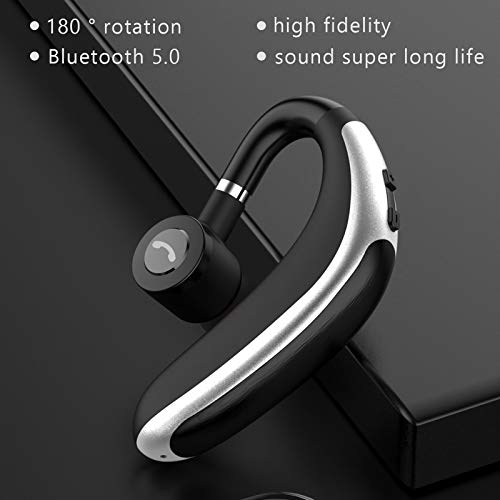 New Blue-Tooth Headset, Bluetooth Stereo Headset in Ear High Power Super Long Standby Business Sports with Microphone for Working/Travel/Gym (Black)