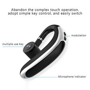 New Blue-Tooth Headset, Bluetooth Stereo Headset in Ear High Power Super Long Standby Business Sports with Microphone for Working/Travel/Gym (Black)