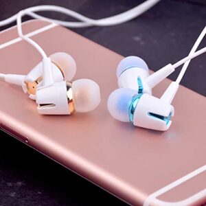 Gaweb Earphones, 1Set Earbud in-Ear Heavy Bass Built-in Microphone Fashion Wired Headset for Game - Blue