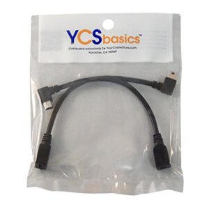 YCS basics 6 Inch USB 2.0 Mini B Female to Left and Right Angle Mini B Male Extension Cables