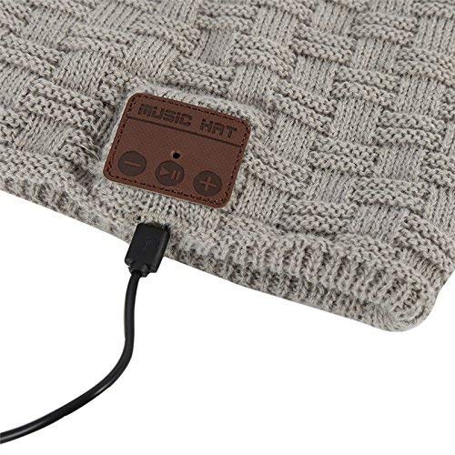 BearsFire Wireless Music Beanie Hat Headphone wiht Bluetooth Stereo Speaker Mic Hands-Free Earphones Cap Winter Warm Thick Skull Knit Music Hat Gifts for Men Women Ourdoor Sports Skiing Skating Hiking