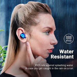 233621 Droplet True Wireless Earbuds, CVC 6.0 Call Noise Cancelling Headphones, IPX5 Waterproof Bluetooth 5.0 Earphones Touch Control, Stereo Sound, Comfortable fit for Home, Office, Gym (Blue)