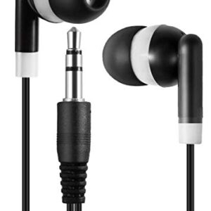 Bulk Wholesale Lot of 25 Black/White Earbuds Headphones