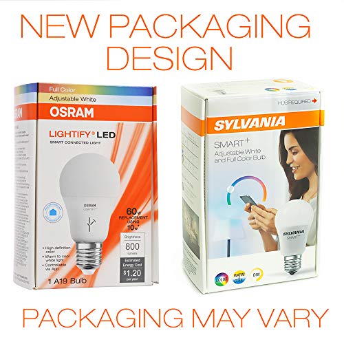 SYLVANIA SMART+ ZigBee Full Color and Tunable White A19 LED Bulb, Works with SmartThings, Wink, and Amazon Echo Plus, Hub Needed for Amazon Alexa and Google Assistant, 1 pack